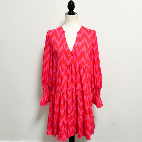 Pomander Place | Dresses | Pomander Place Hot Pink Ikat Kenzo V Neck ...